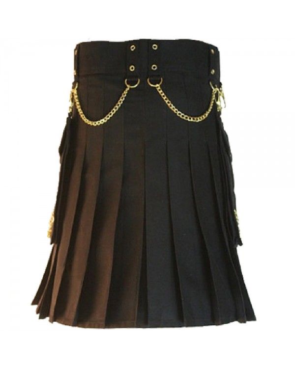 Modern Kilt with Golden Chains - Utility kilt - Kilt For Sale - Royal Kilt